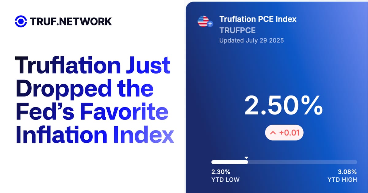 Truflation Just Dropped the Fed’s Favorite Inflation Index; On-Chain ...